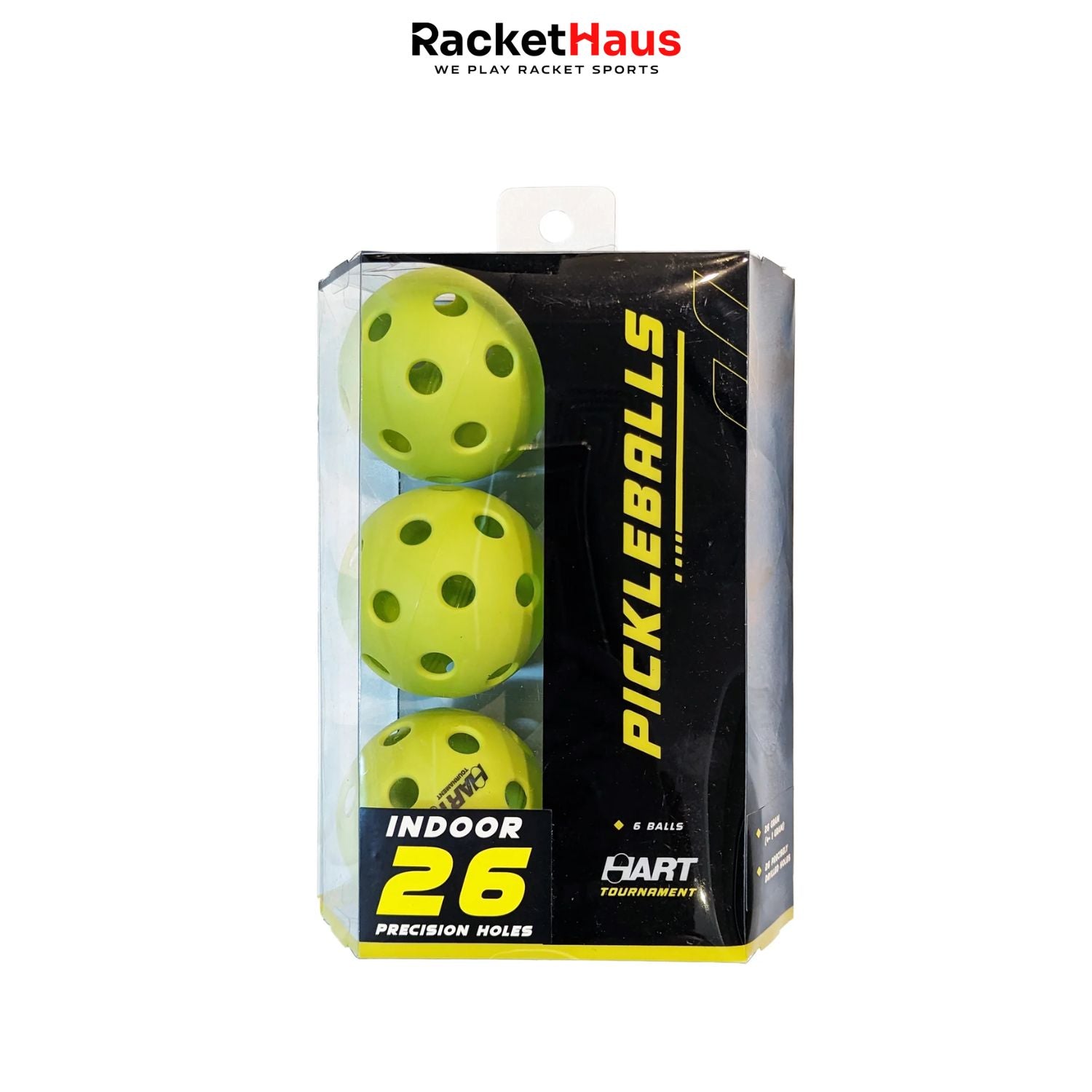 HART Pickleball 26 Holes Tournament Indoor ball 6pcs – RacketHaus