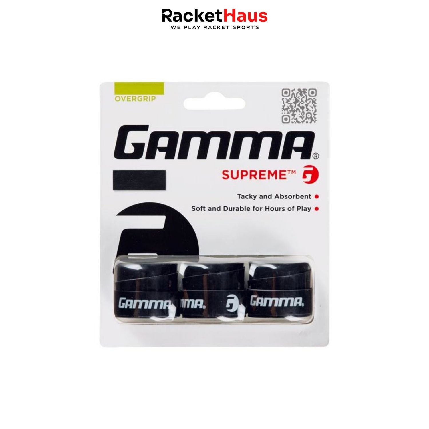Gamma Supreme Overgrip - Black – RacketHaus