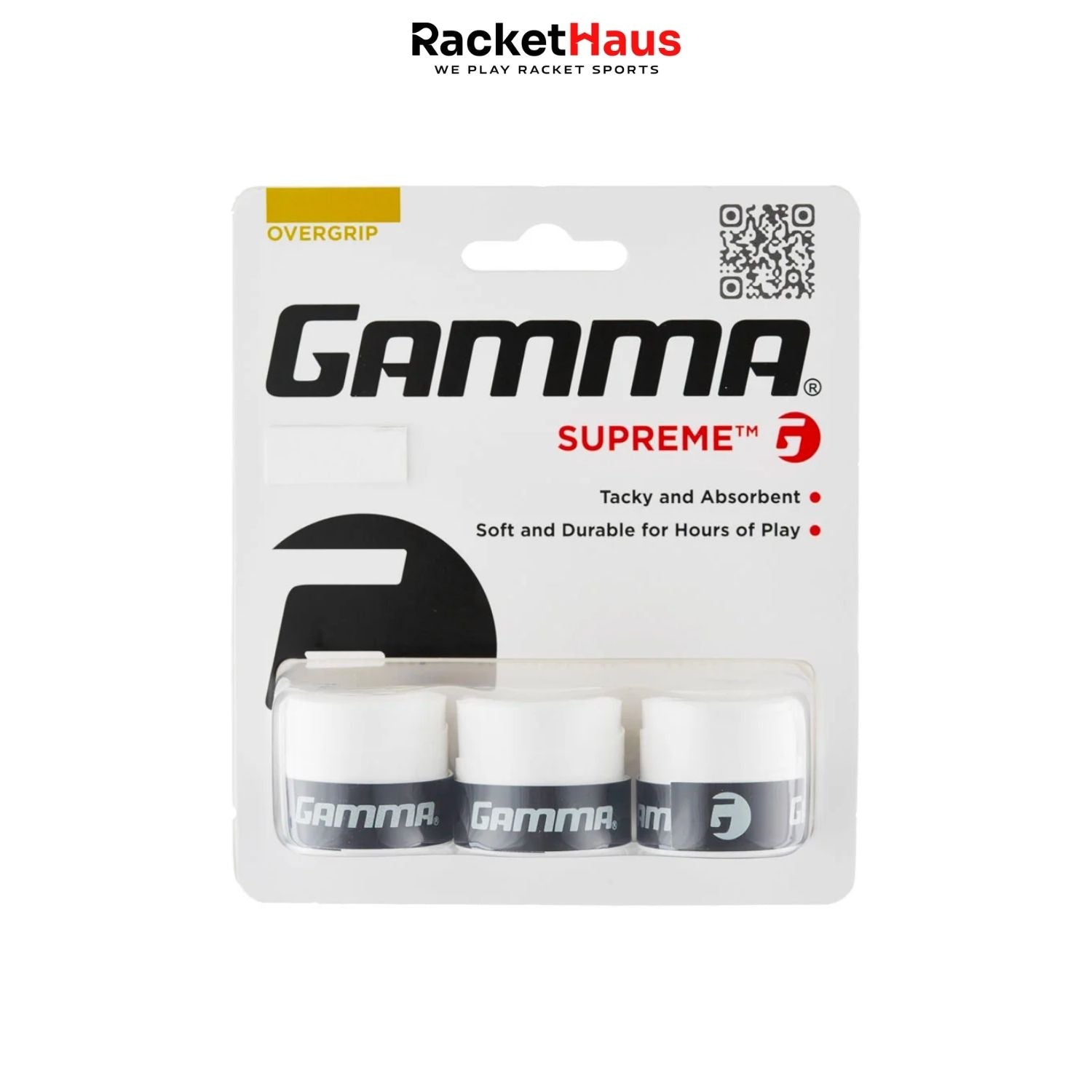 Gamma Supreme Overgrip - Black – RacketHaus