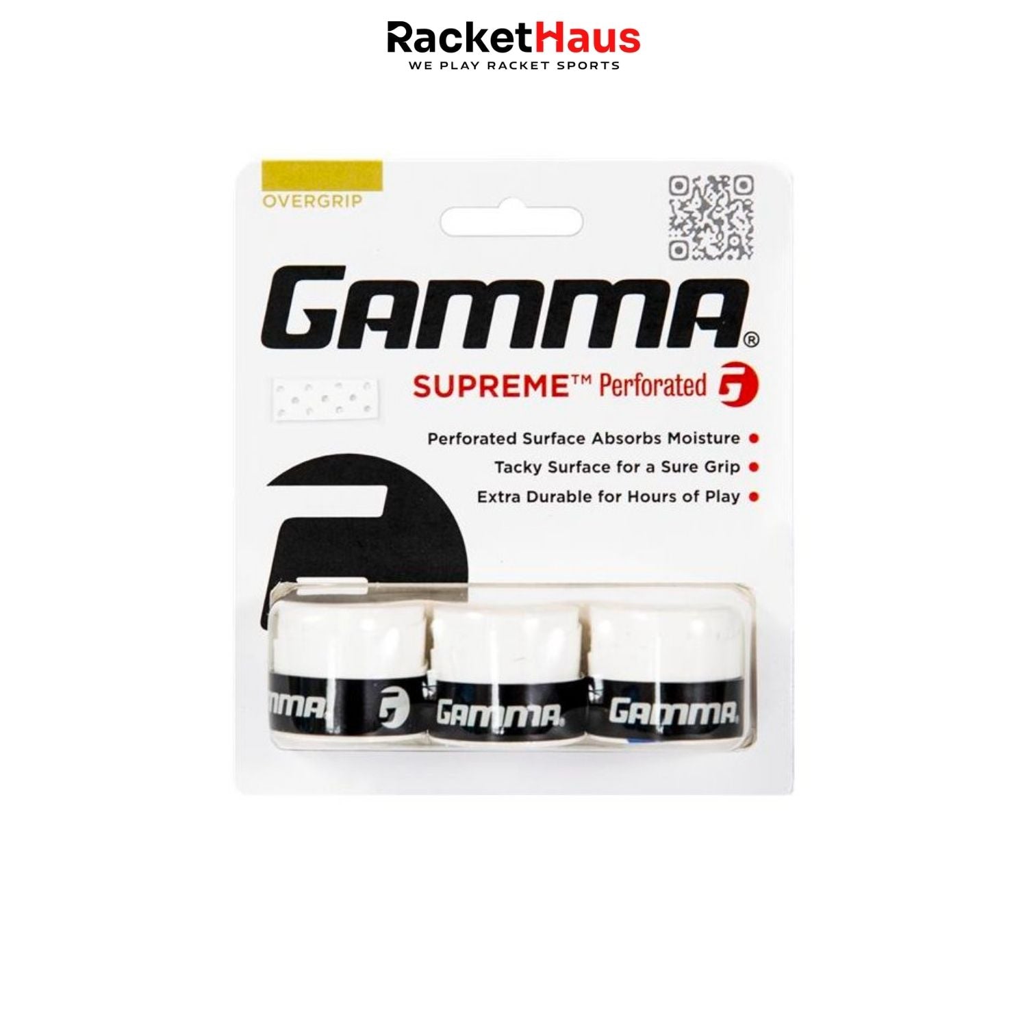 Gamma Supreme Perforated Overgrip - Black – RacketHaus